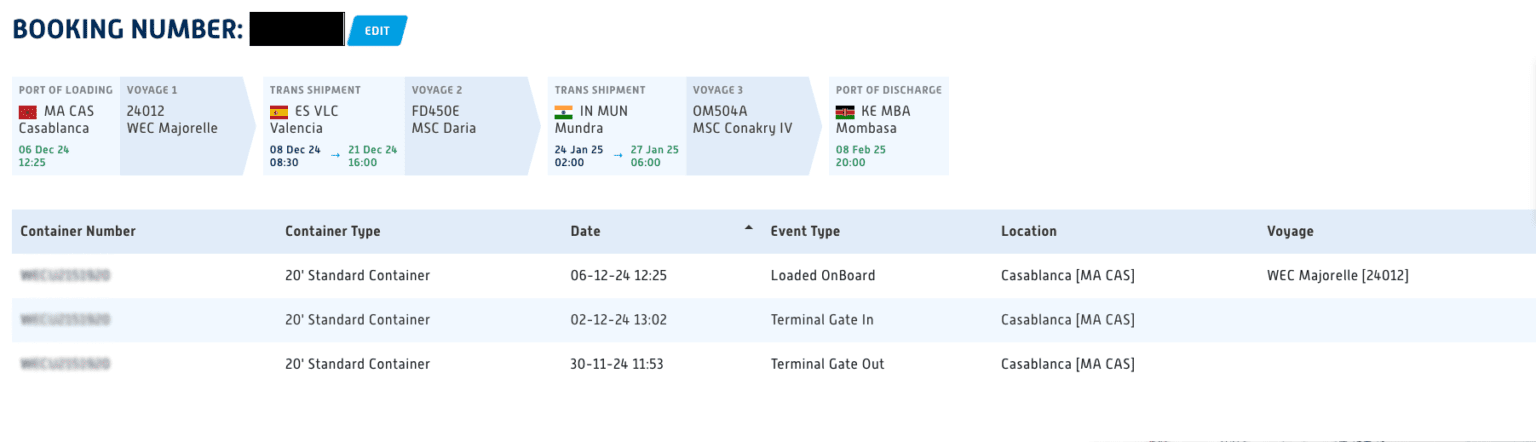 One mandatory field for Track & Trace web tool - WEC Lines